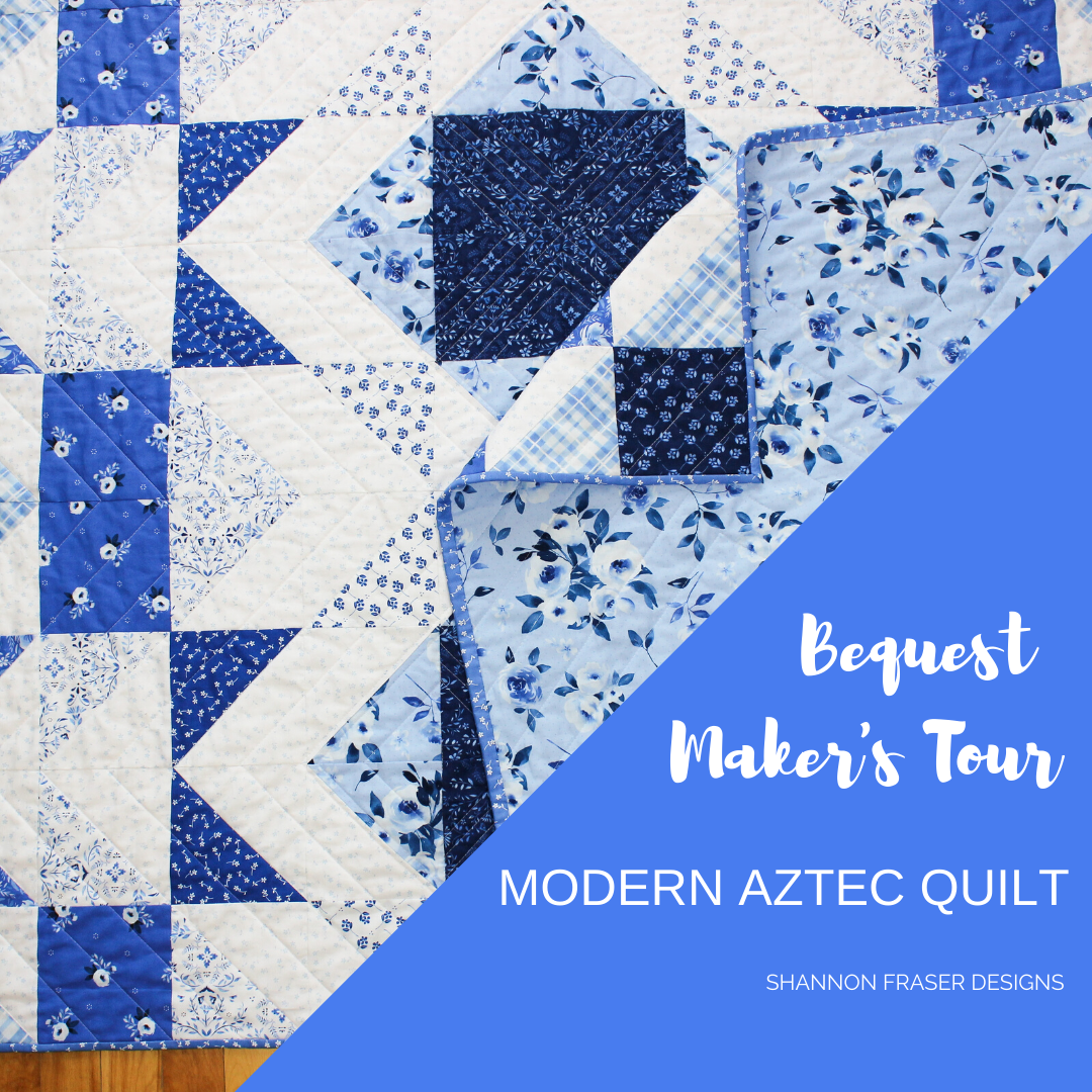 Modern Aztec Quilt Blue and White Version | Briar Hill Designs' Beques ...